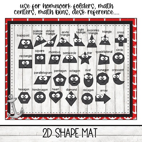 2D and 3D Shape Posters EDITABLE in CANVA | Seaside Adventure Nautical ...