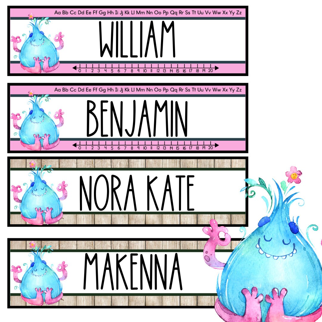 Monster Cuties Editable Name Labels - Etsy