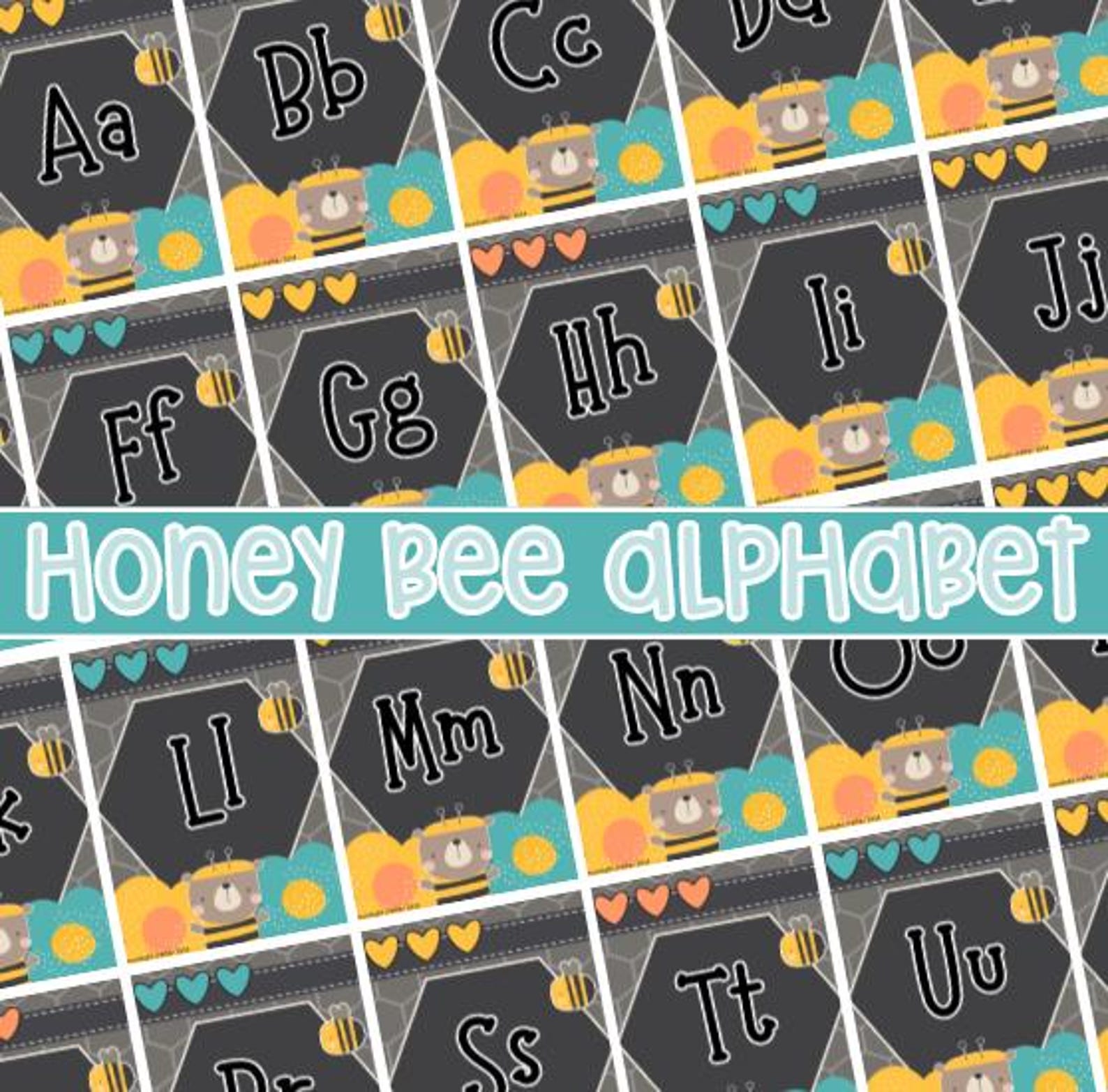 Classroom Alphabet Posters With FOUR Font Options and an EDITABLE CANVA ...