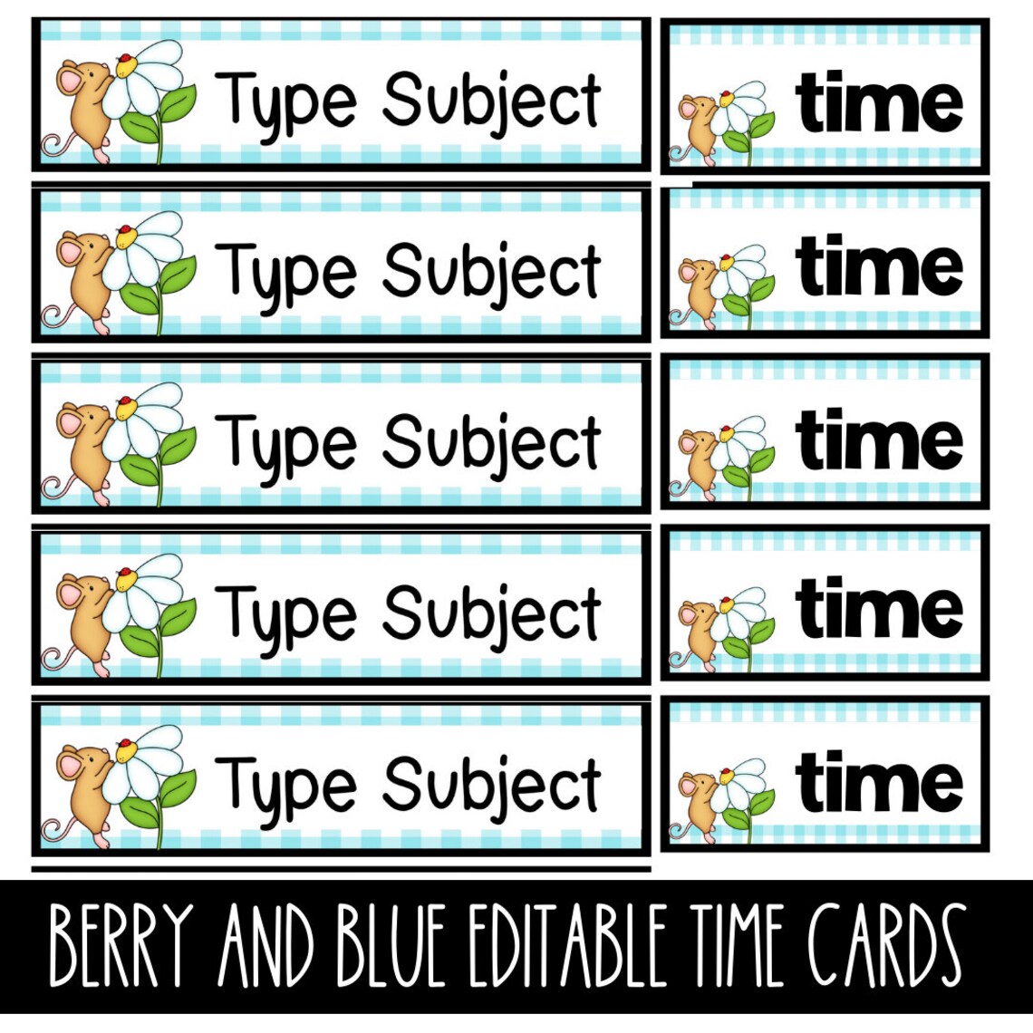 Editable Classroom Schedule Cards Berry Sweet Theme - Etsy