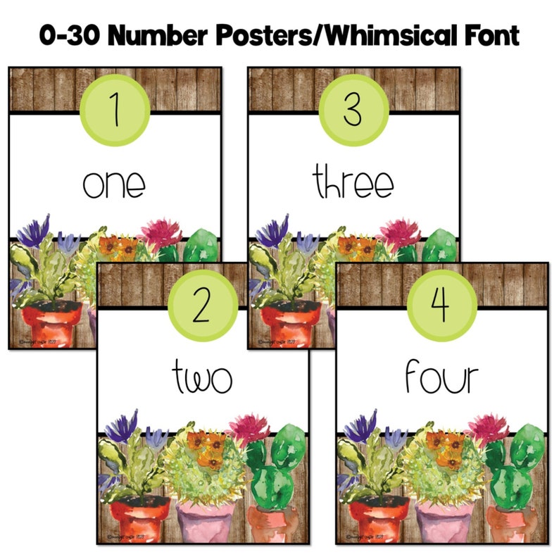 Watercolor Succulents Classroom Decor | Editable and Ready to Print ...