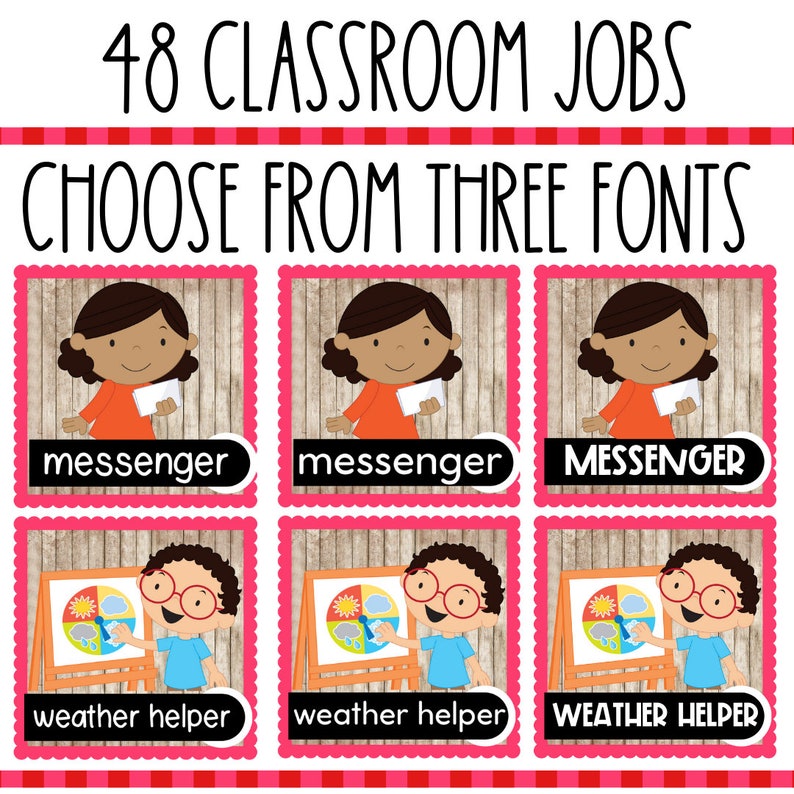 Classroom Helpers | Classroom Job Chart | Berry Sweet Theme EDITABLE - Etsy