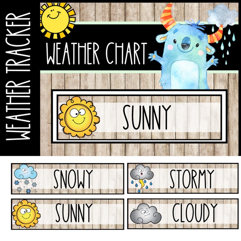 Monster Cuties Classroom Calendar With Weather. Seasons and Days of the ...
