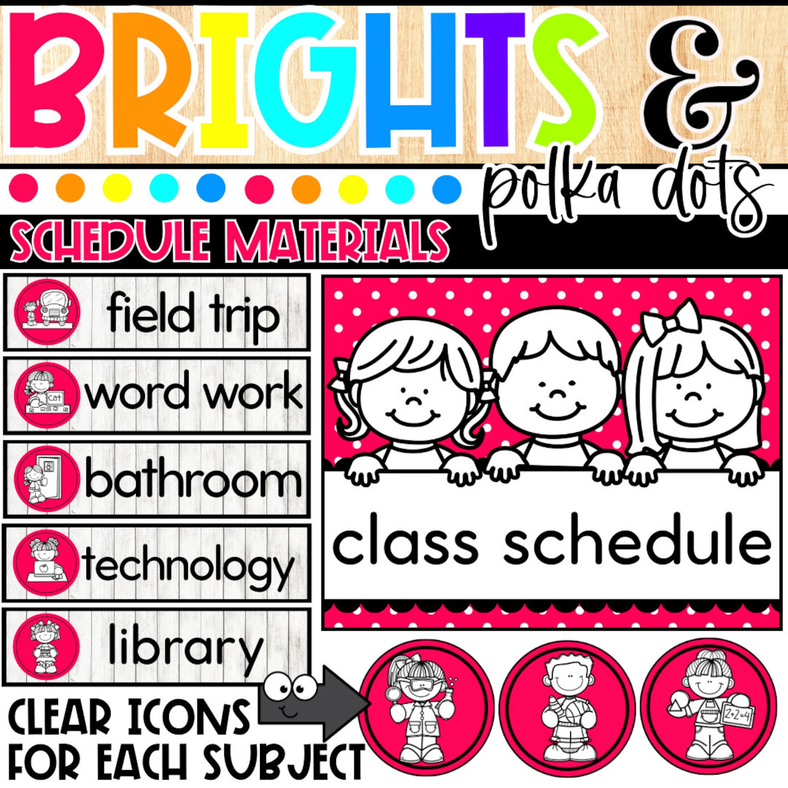 BRIGHT Polka Dot EDITABLE Classroom Decor BUNDLE: 450 Pages of ...