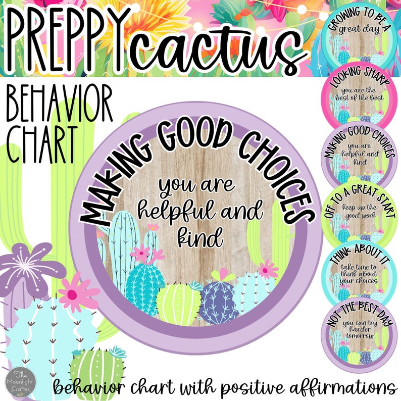 Cute Cactus Classroom Decor BUNDLE | Calm Classroom | Class Theme Easy ...