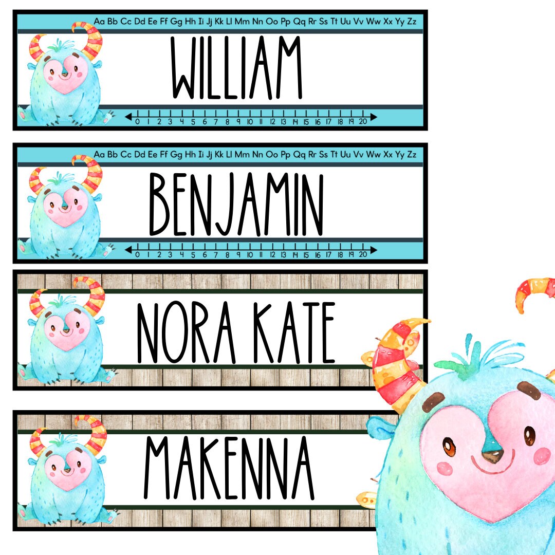 Monster Cuties Editable Name Labels - Etsy