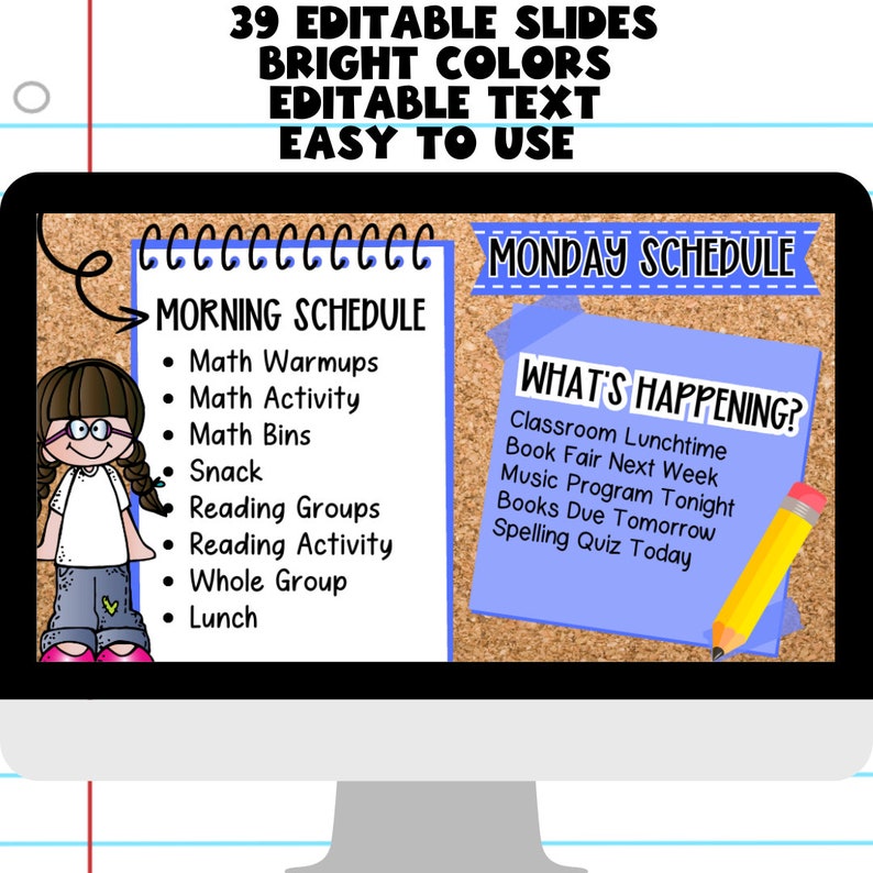 Daily Slides | Slide Templates | EDITABLE in CANVA and Google - Etsy