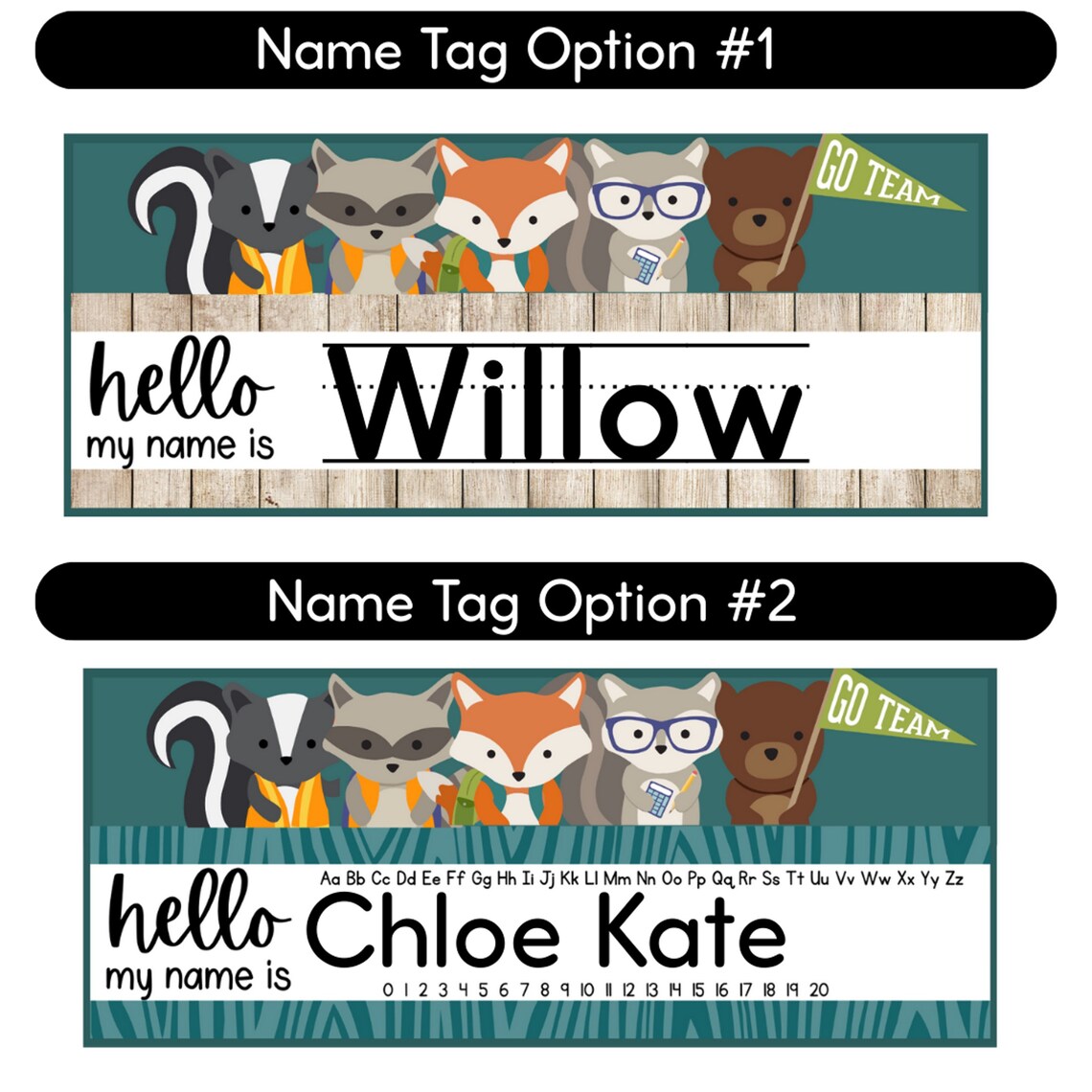 Woodland School Name Labels/ Desk Plates EDITABLE - Etsy