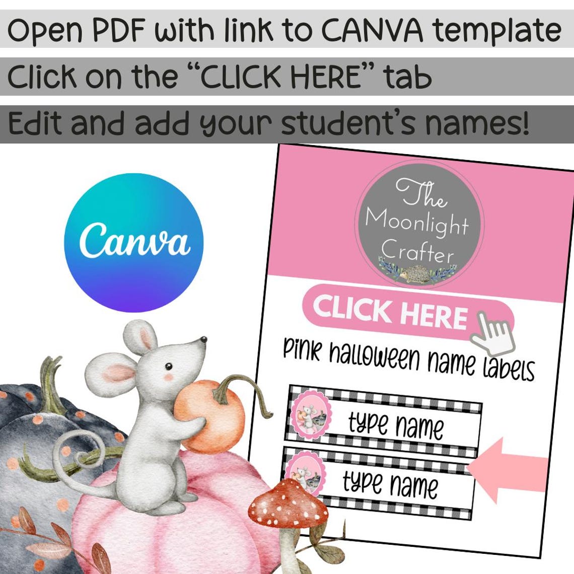 Editable Name Tags for School, Halloween Name Tags, Cubby Tags, Locker ...