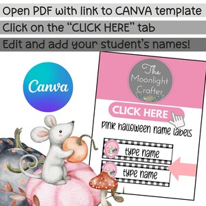 Editable Name Tags for School, Halloween Name Tags, Cubby Tags, Locker ...