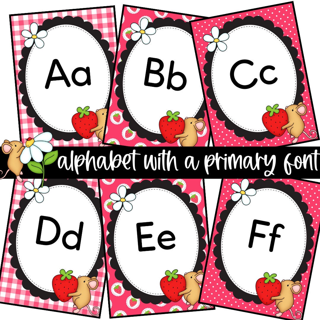Berry Sweet Classroom Alphabet Posters | EDITABLE - Etsy