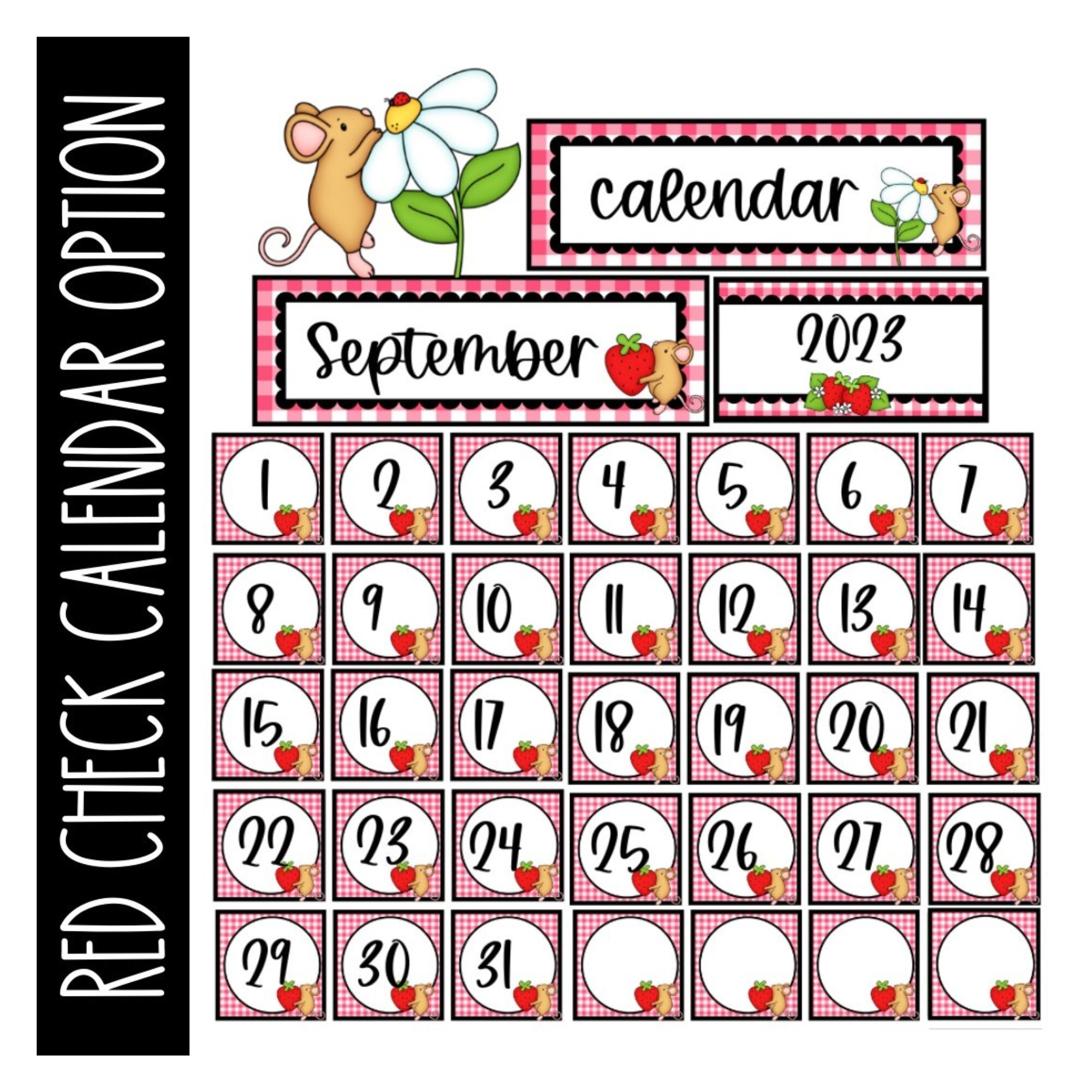 Berry Sweet Classroom Calendar With Weather Chart, Seasons Chart and ...