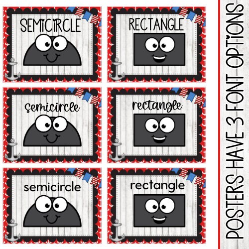 2D and 3D Shape Posters EDITABLE in CANVA | Seaside Adventure Nautical ...