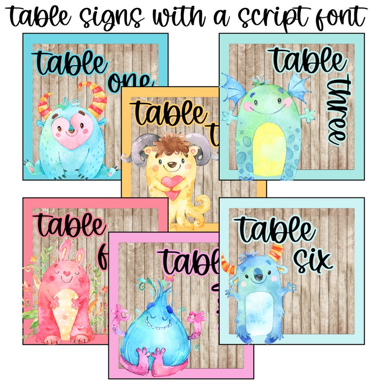 Monster Cuties Classroom Table and Group Signs - Etsy