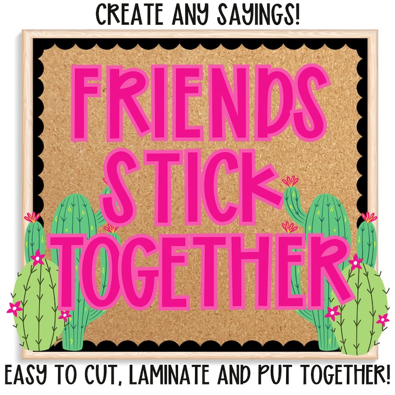 Bulletin Board Letters and Numbers Succulent and Cactus Colors - Etsy