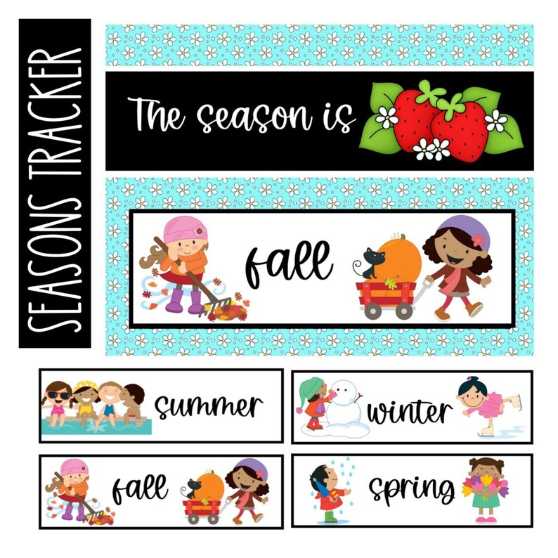 Berry Sweet Classroom Calendar With Weather Chart, Seasons Chart and ...