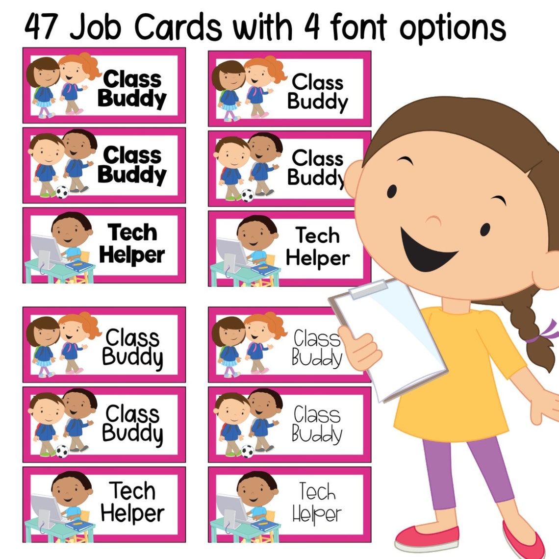 Watercolor Succulents Classroom Decor | Job Chart for Classroom Helpers ...