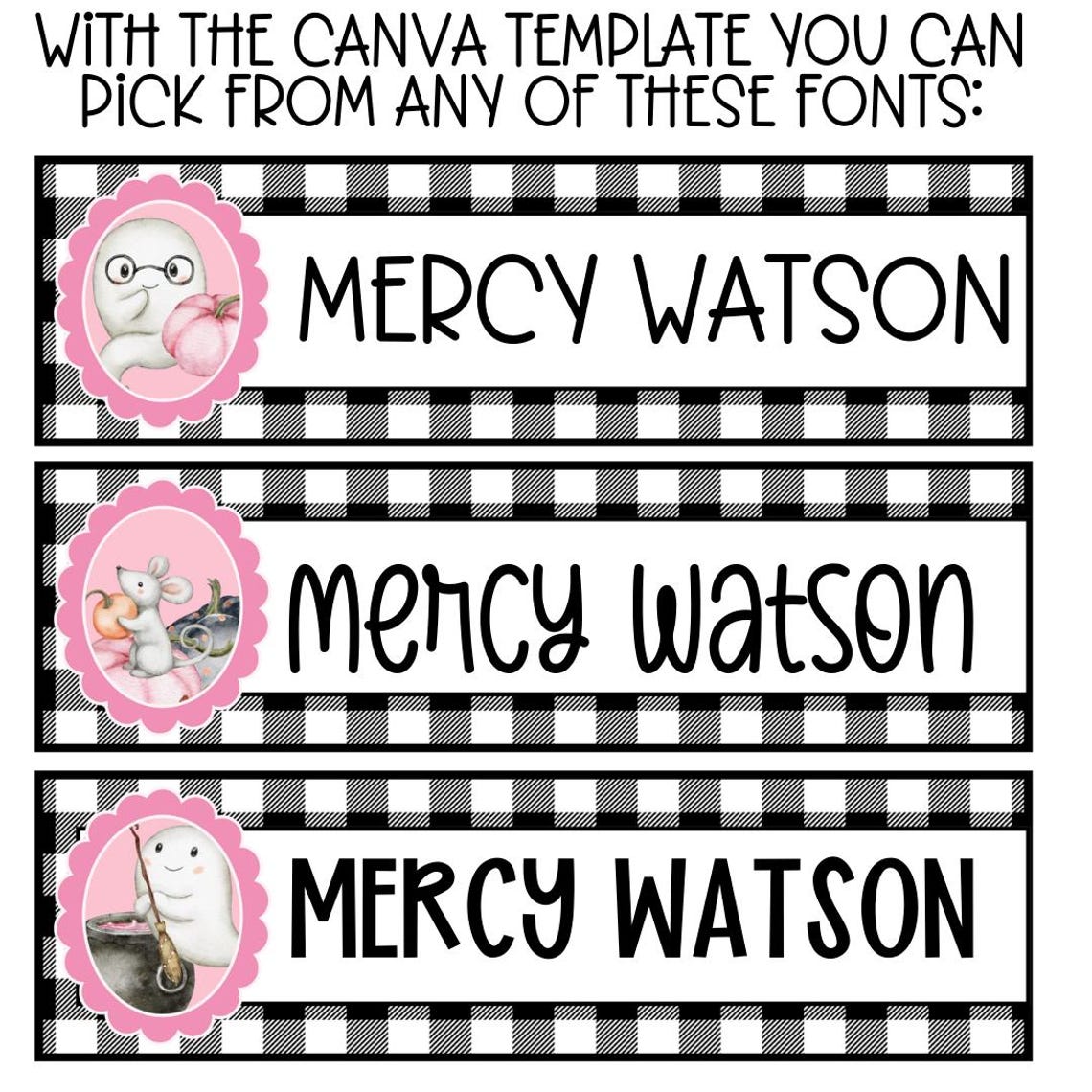 Editable Name Tags for School, Halloween Name Tags, Cubby Tags, Locker ...