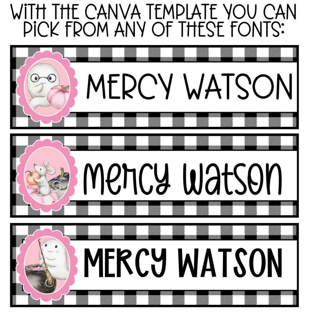 Editable Name Tags for School, Halloween Name Tags, Cubby Tags, Locker ...