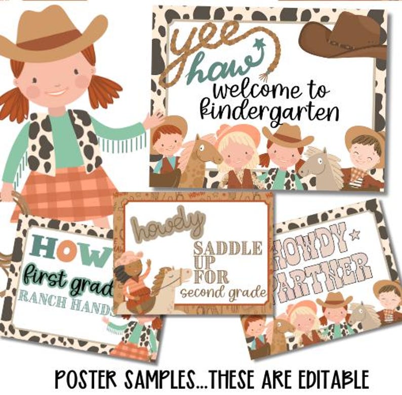 Cowboys and Cactus Western EDITABLE Decor Bundle | Build Your Own Decor ...