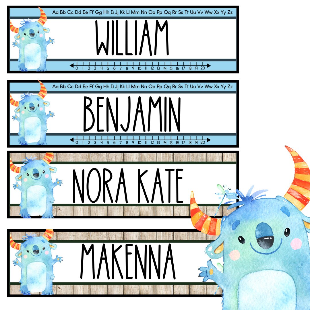Monster Cuties Editable Name Labels - Etsy