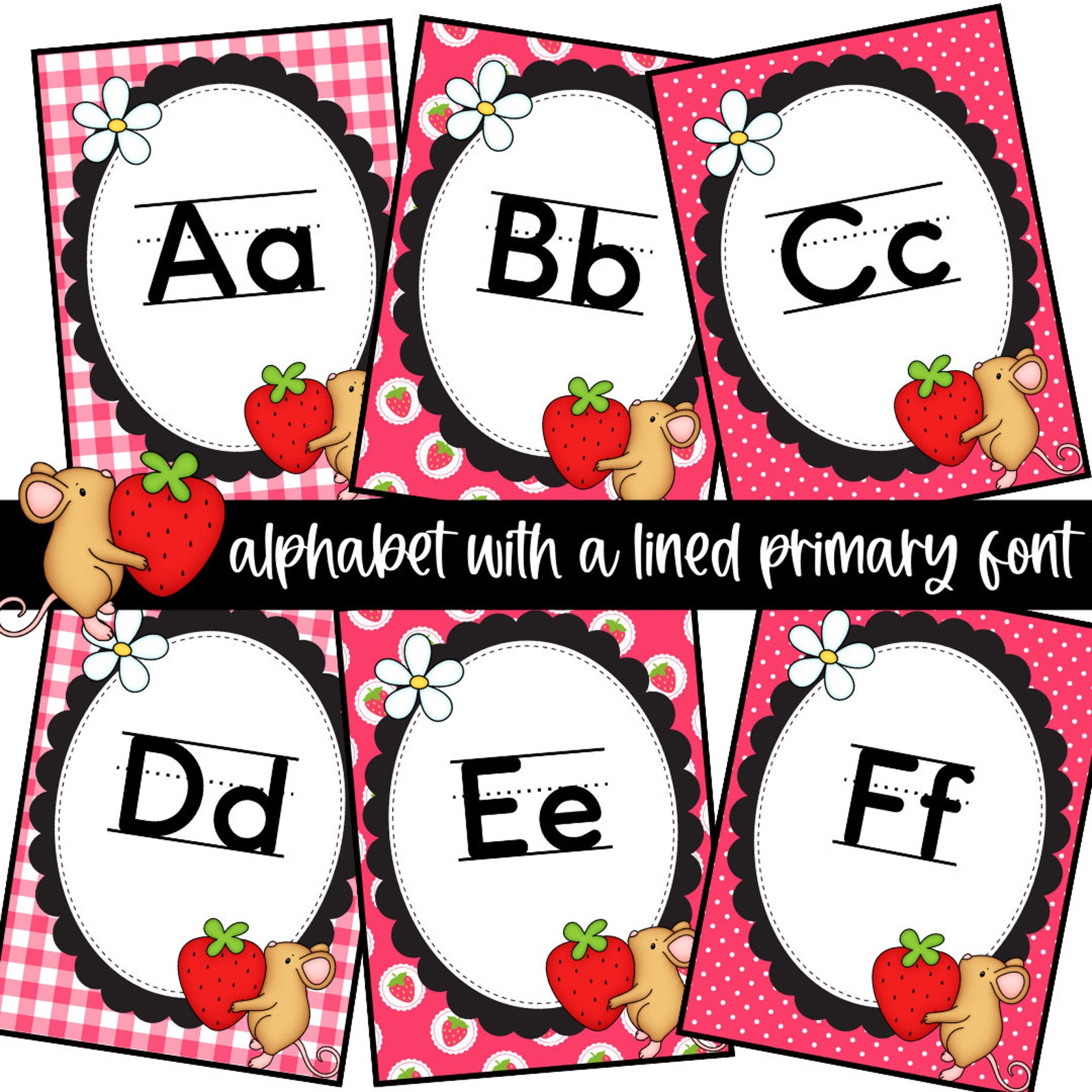 Berry Sweet Classroom Alphabet Posters | EDITABLE - Etsy