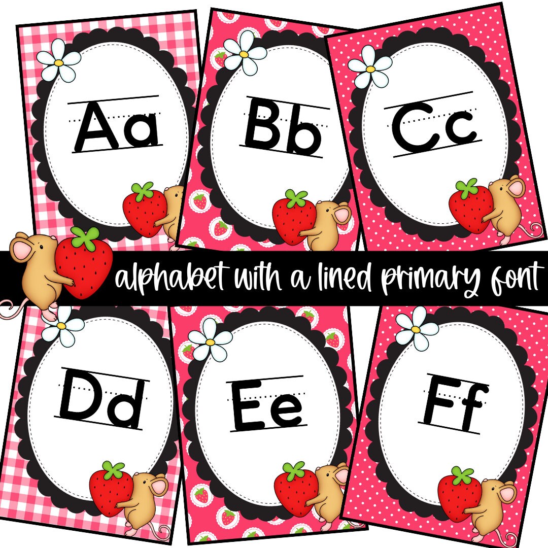 Berry Sweet Classroom Alphabet Posters | EDITABLE - Etsy