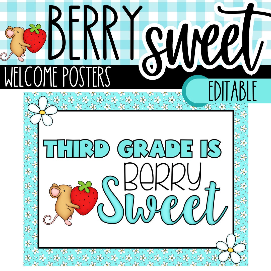 Berry Sweet Strawberry Classroom Decor Set ONE With EDITABLE Elements ...