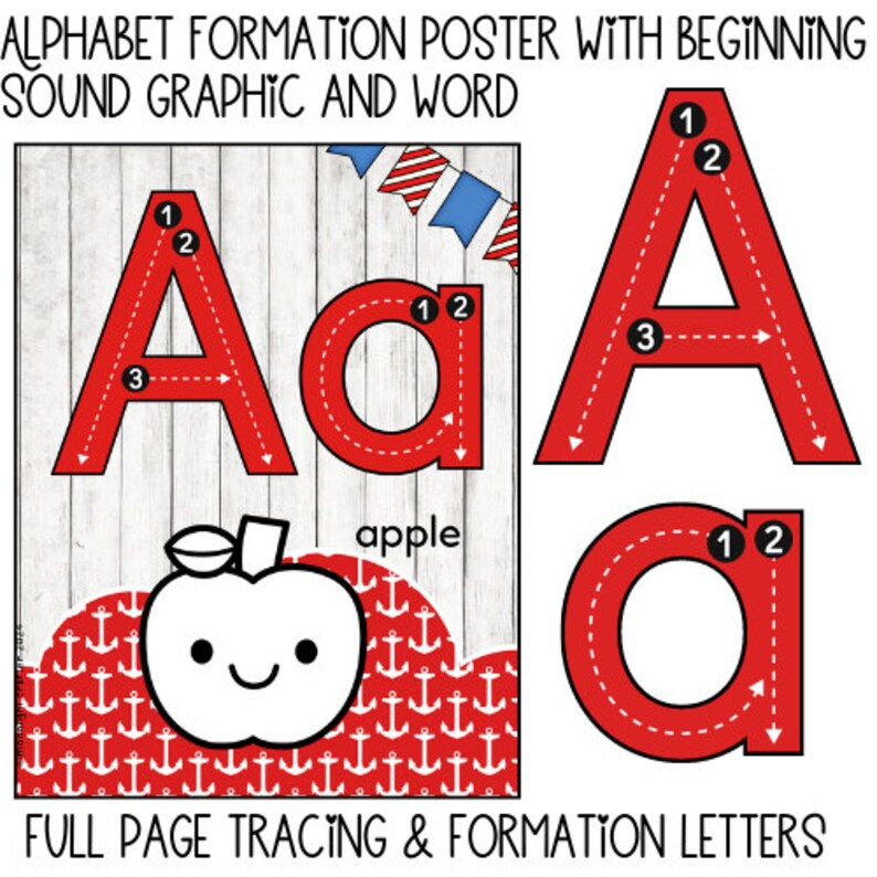 Letter Formation Alphabet Posters and Hand Tracing Letters | Seaside ...