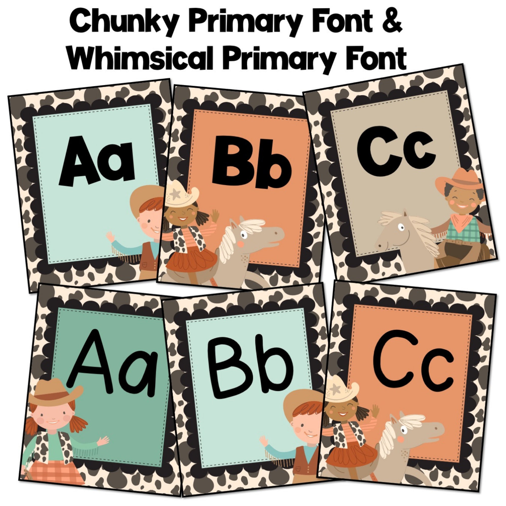 Cowboys and Cactus EDITABLE and Ready to Print Classroom Alphabet ...