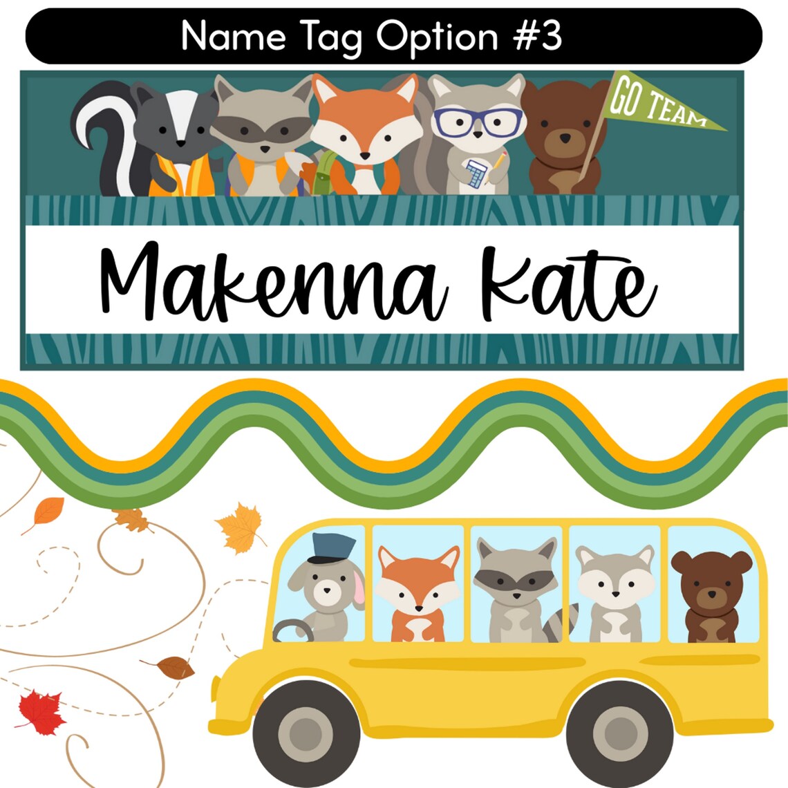 Woodland School Name Labels/ Desk Plates EDITABLE - Etsy