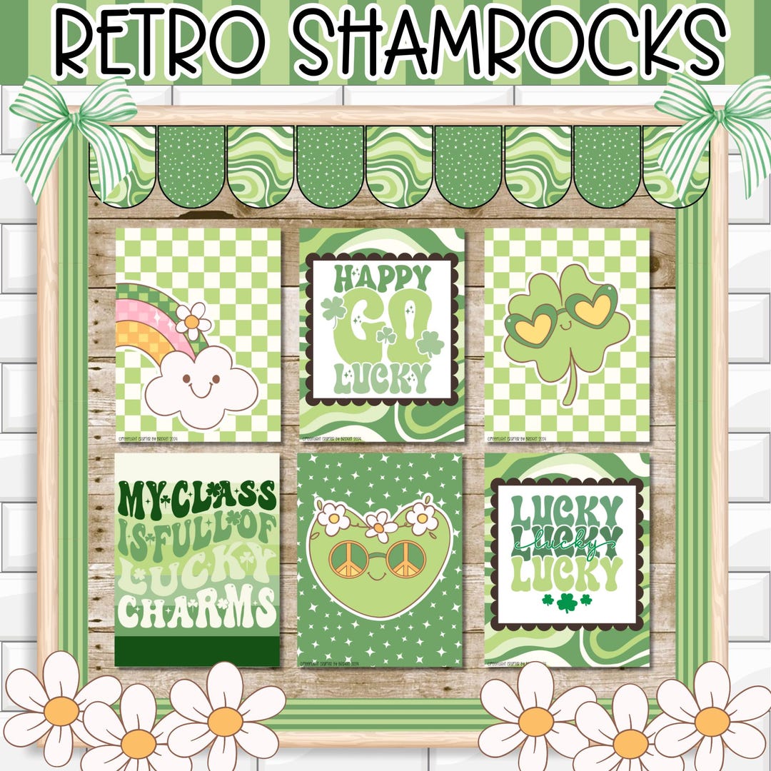 Retro St. Patrick's Day Bulletin Board Kit | March Bulletin Board ...
