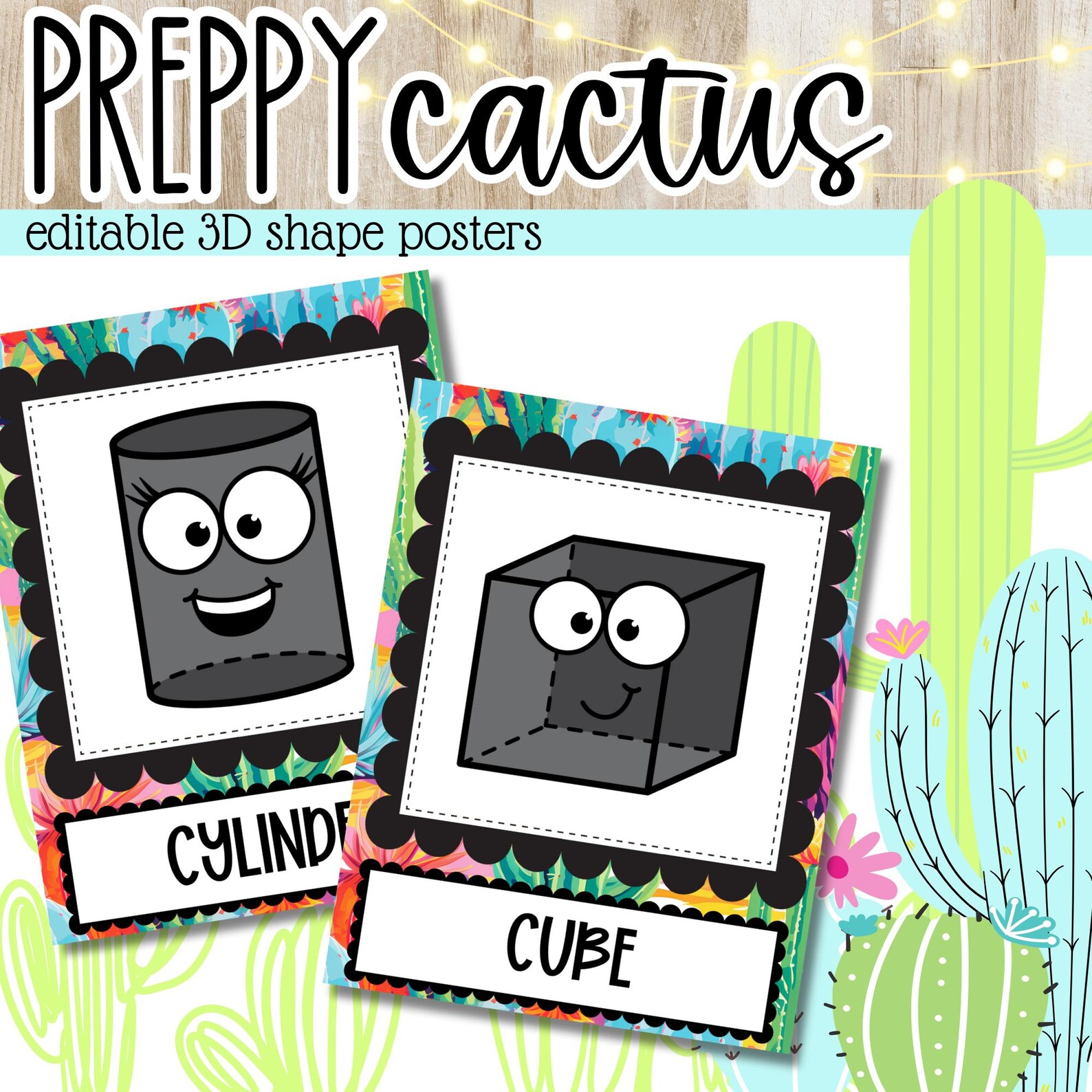 Cute Cactus Classroom Decor BUNDLE | Calm Classroom | Class Theme Easy ...