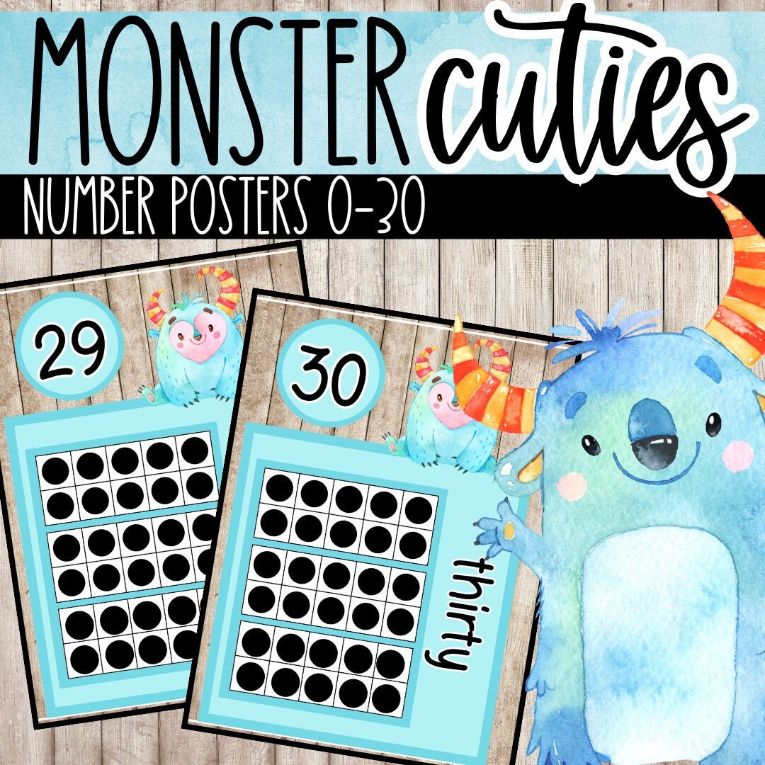 Number Posters 0-30 With Ten Frames, Number Words and Numbers - Etsy