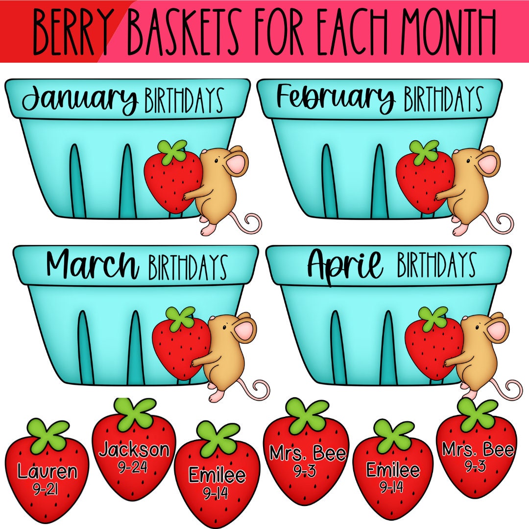 Birthday Bulletin Board Berry Sweet Theme - Etsy