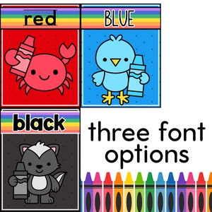 Cute Classroom Color Posters Color Flashcards and Color Mats for ...