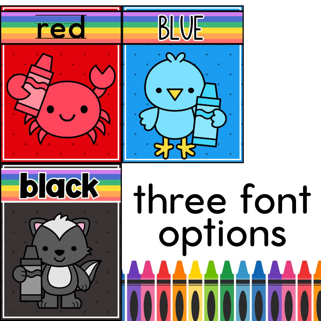 Cute Classroom Color Posters Color Flashcards and Color Mats for ...