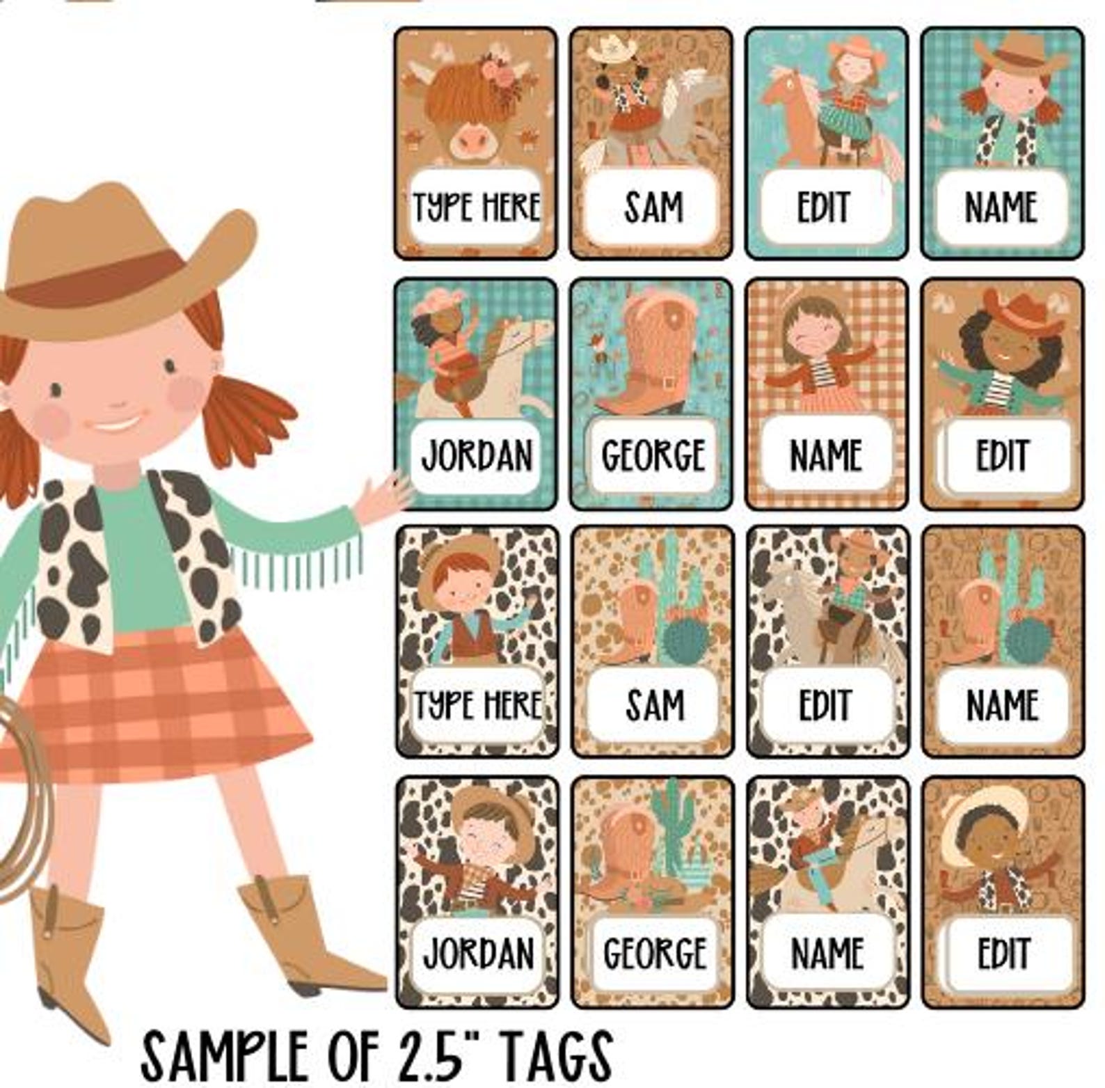 Cowboys and Cactus Western EDITABLE Decor Bundle | Build Your Own Decor ...