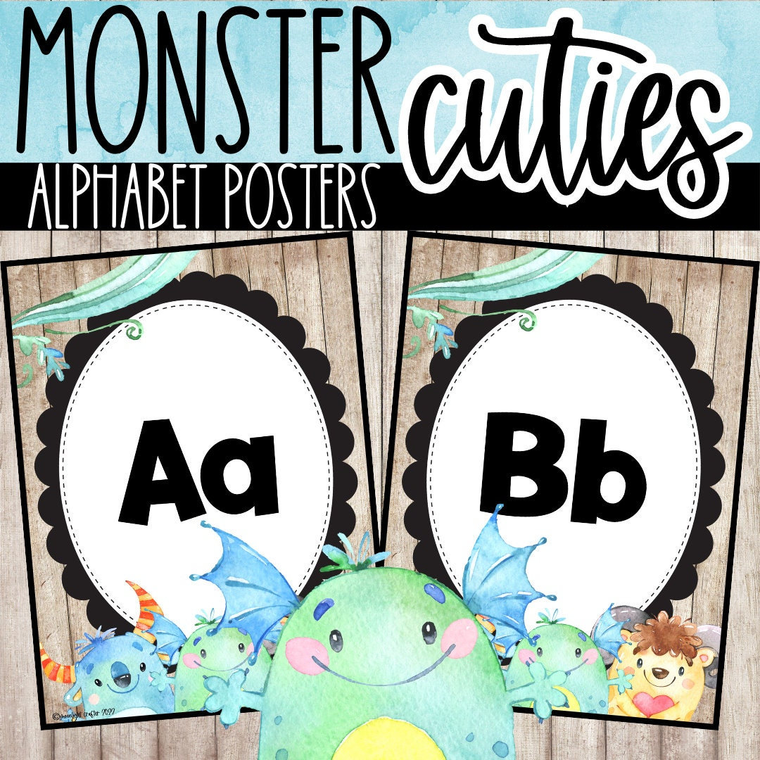 Monster Cuties EDITABLE and Ready to Print Alphabet Posters - Etsy