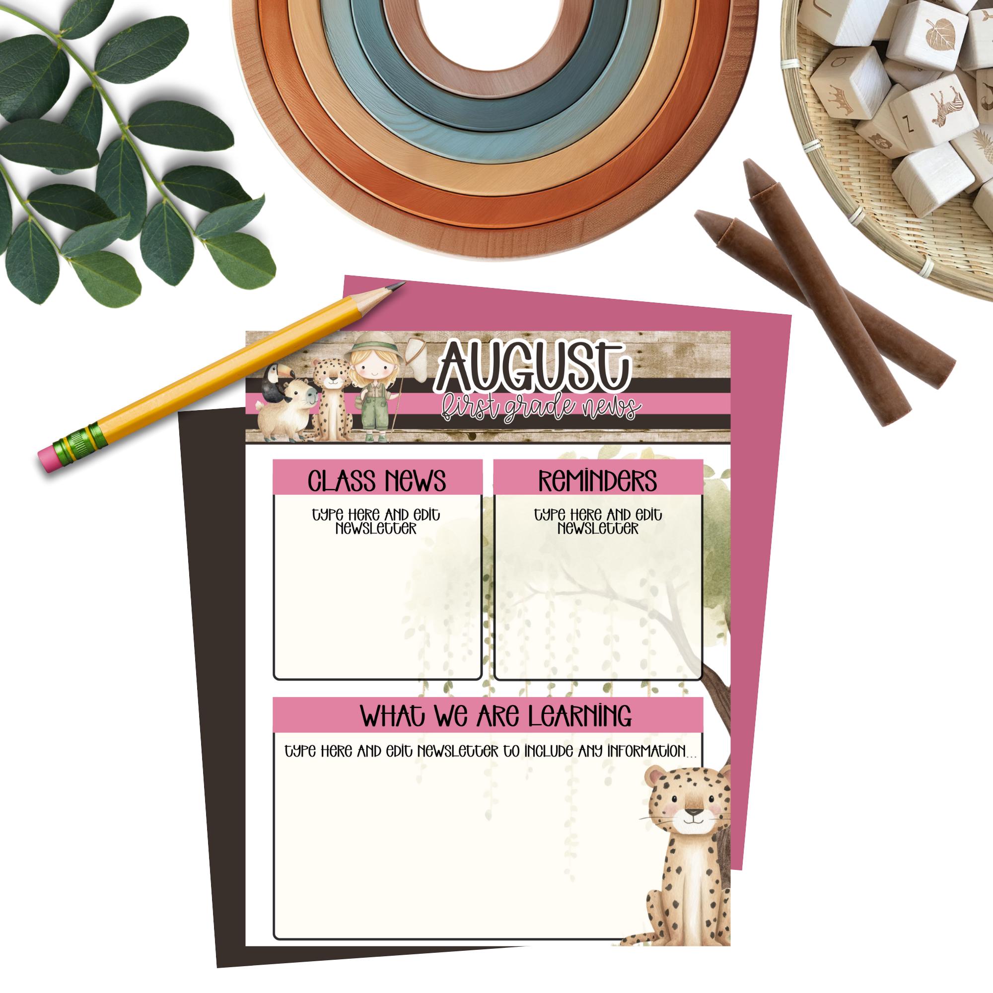 Jungle Themed Newsletter Template | Editable Canva and Powerpoint ...