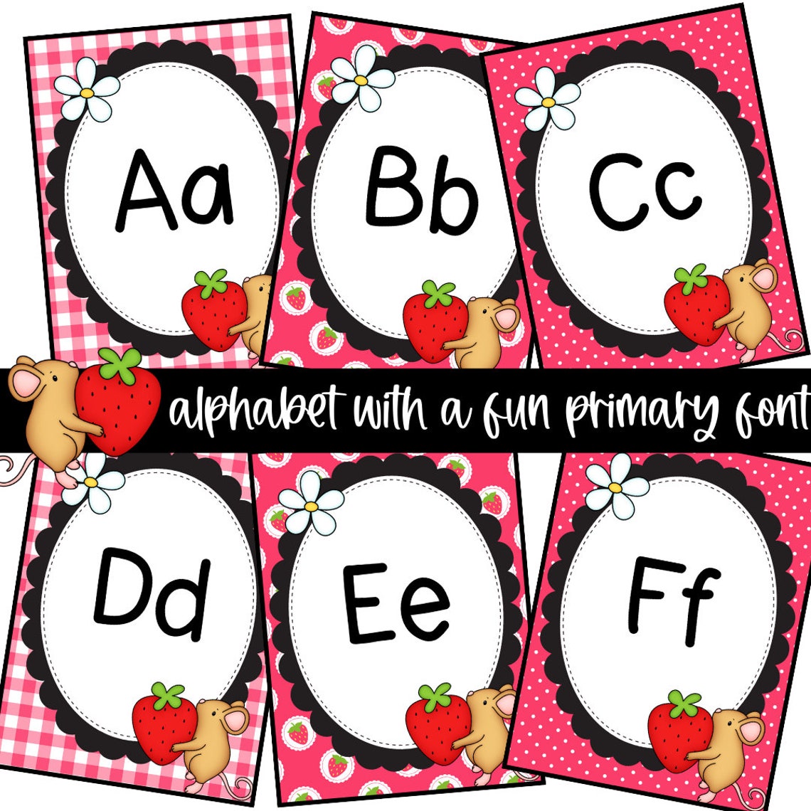 Berry Sweet Classroom Alphabet Posters | EDITABLE - Etsy