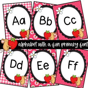Berry Sweet Classroom Alphabet Posters | EDITABLE - Etsy