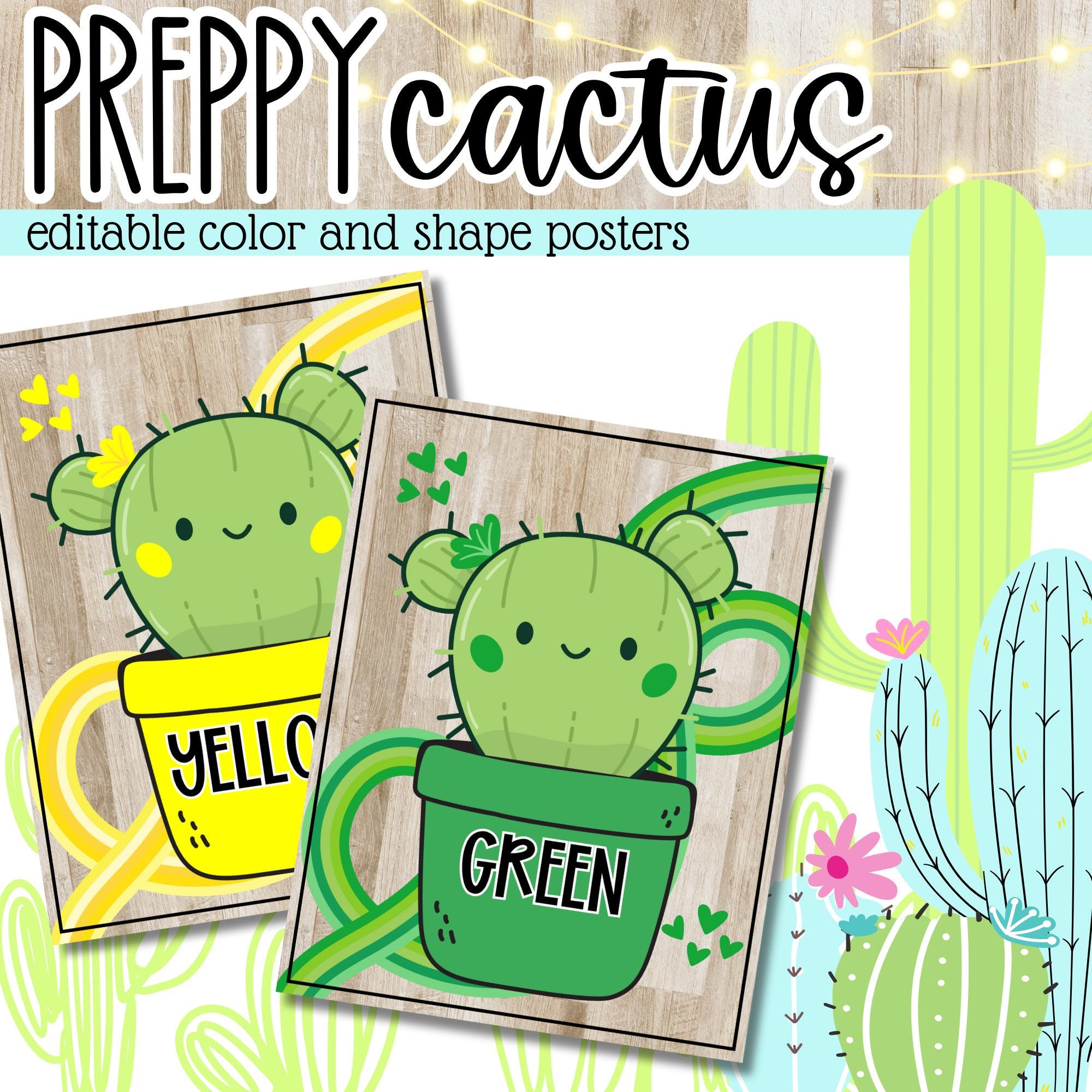 Cute Cactus Classroom Decor BUNDLE | Calm Classroom | Class Theme Easy ...
