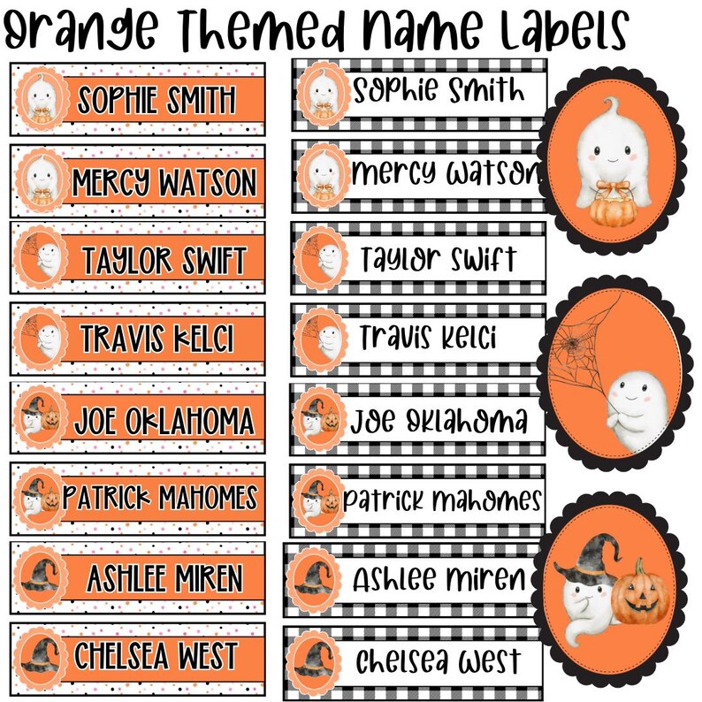 Editable Name Tags for School, Halloween Name Tags, Cubby Tags, Locker ...