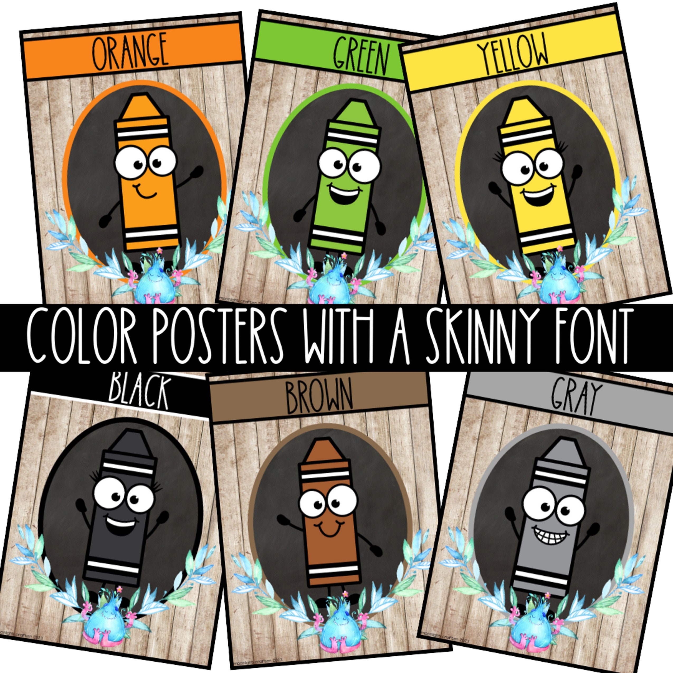 Monster Cuties Color Posters - Etsy