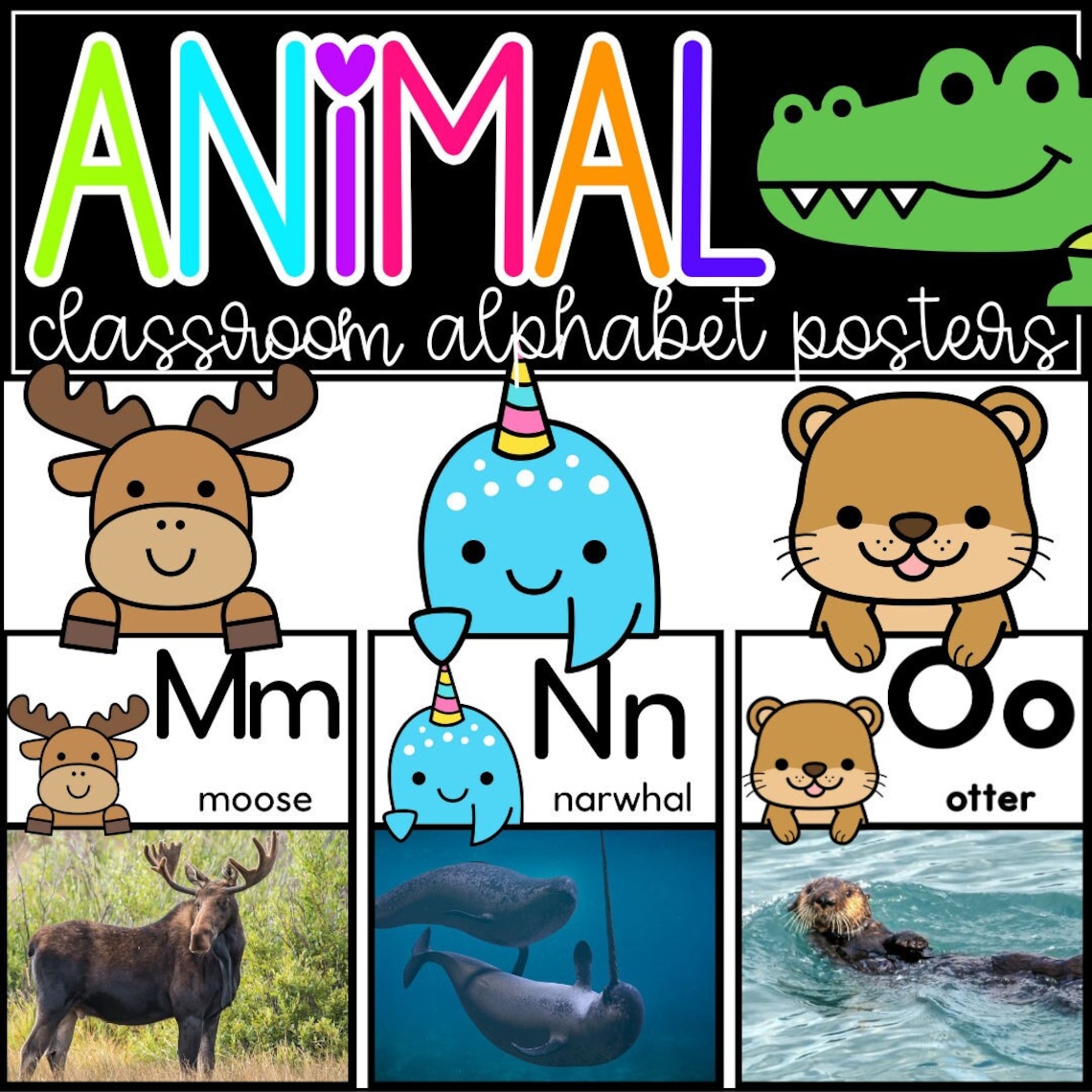 Animal Alphabet Posters - Etsy