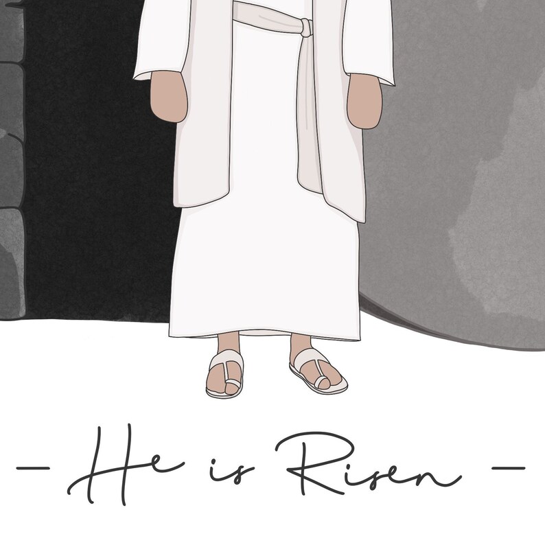 Printable Illustration Jesus Christ is Risen Easter - Etsy