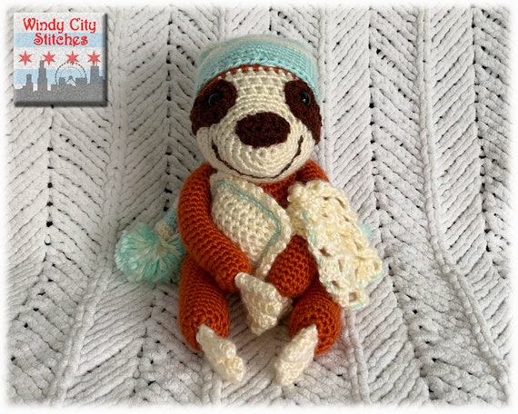 SLOUCHY THE SLOTH Crochet Sloth Toy | Etsy