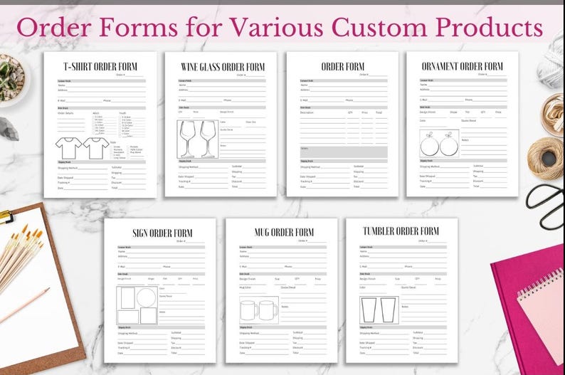 Printable Craft Business Bundle, Craft Fair Order Forms, Business ...