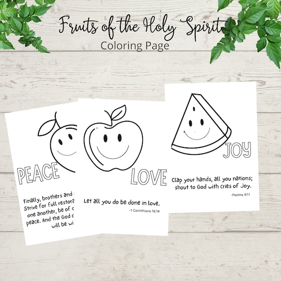 Fruits Of The Holy Spirit Worksheet